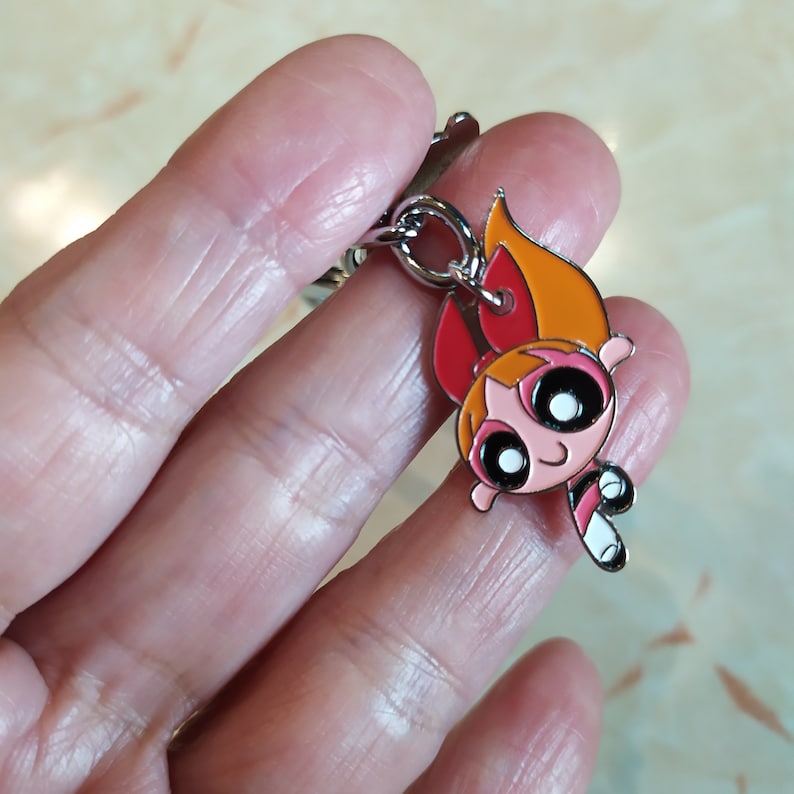 The Powerpuff Girls Enamel Key Ring Key Chain Vintage Love - Etsy