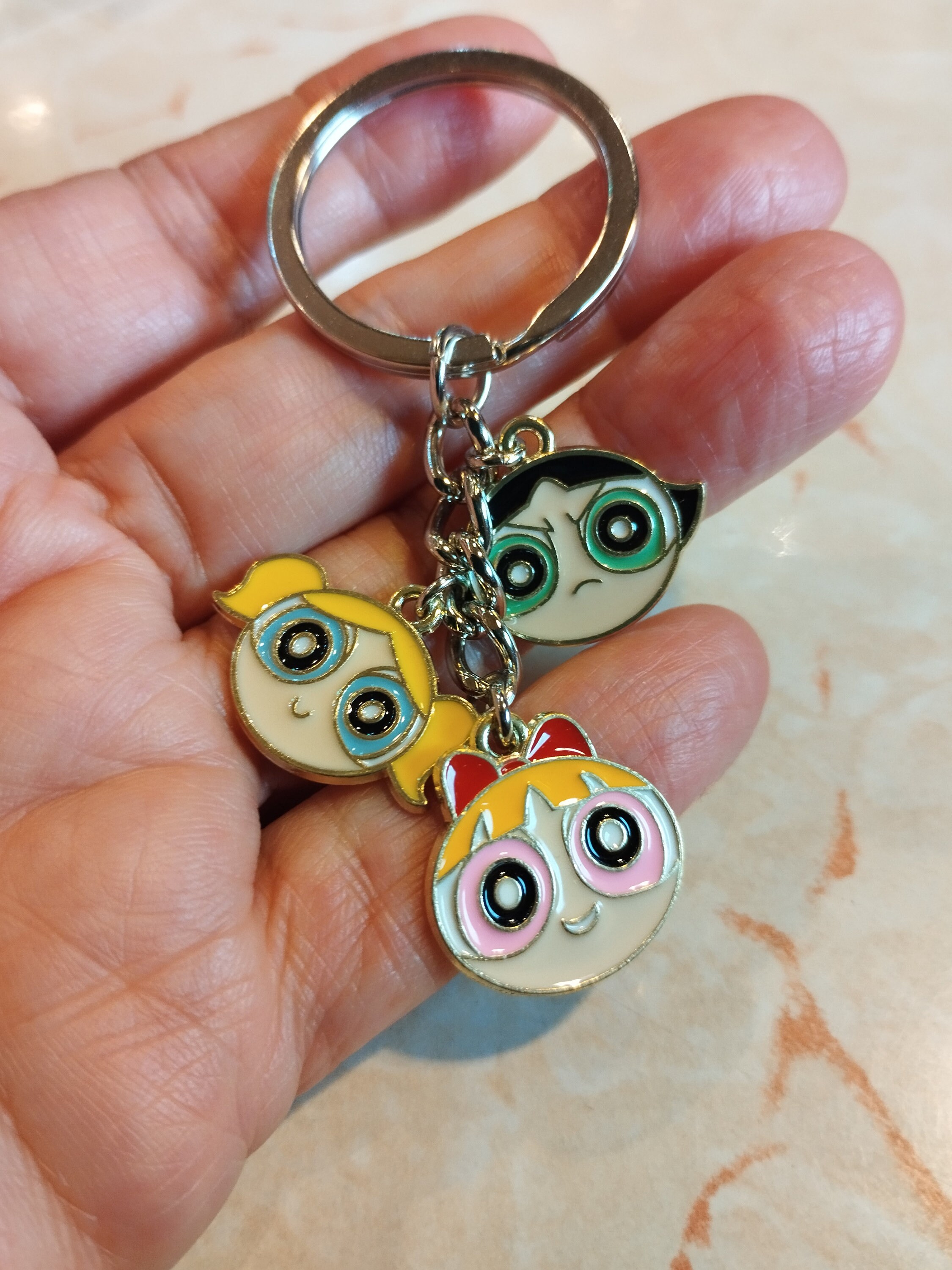 The Powerpuff Girls Enamel Key Ring Key Chain Gold Tone - Etsy