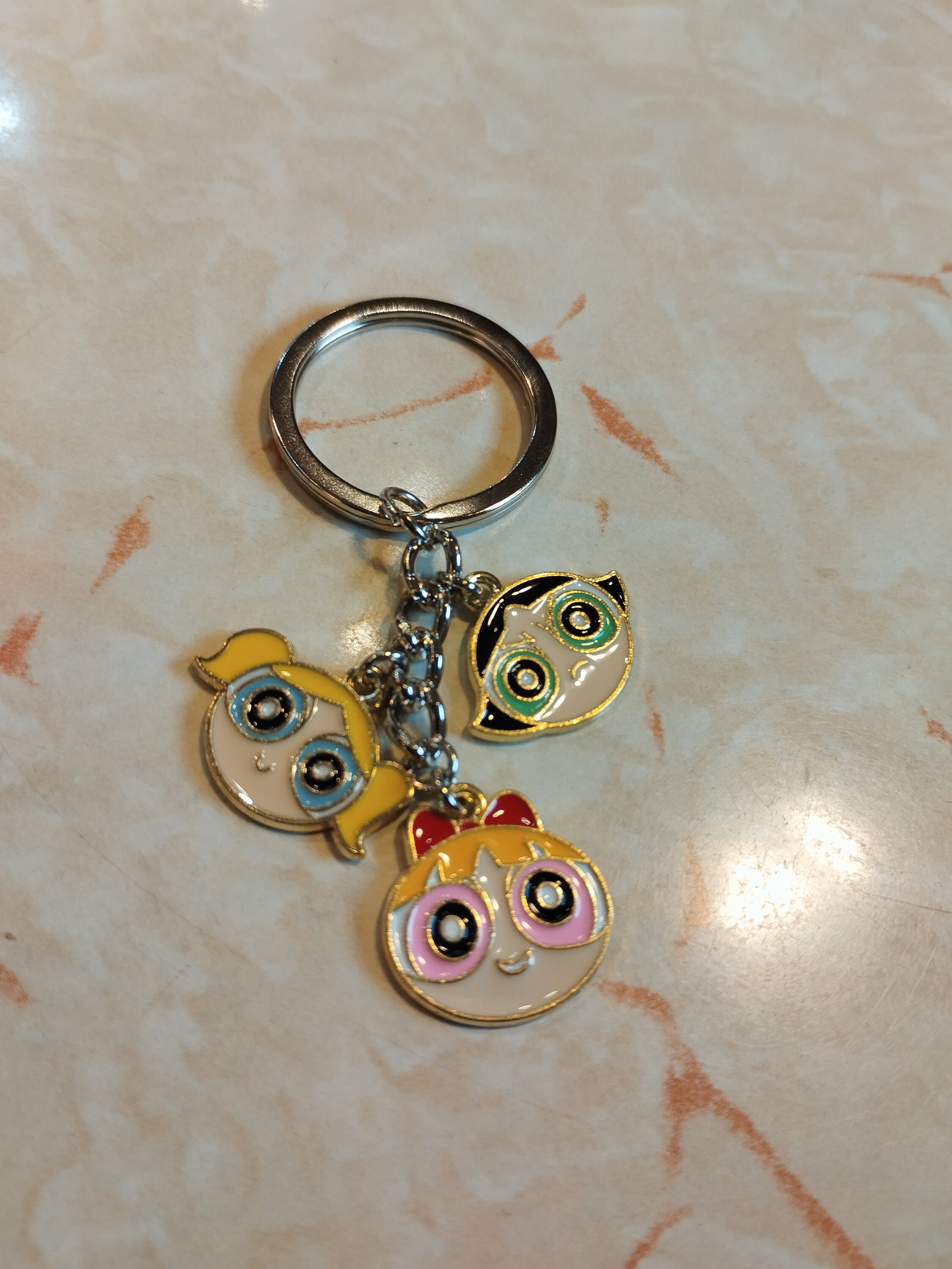 The Powerpuff Girls Enamel Key Ring Key Chain Gold Tone - Etsy