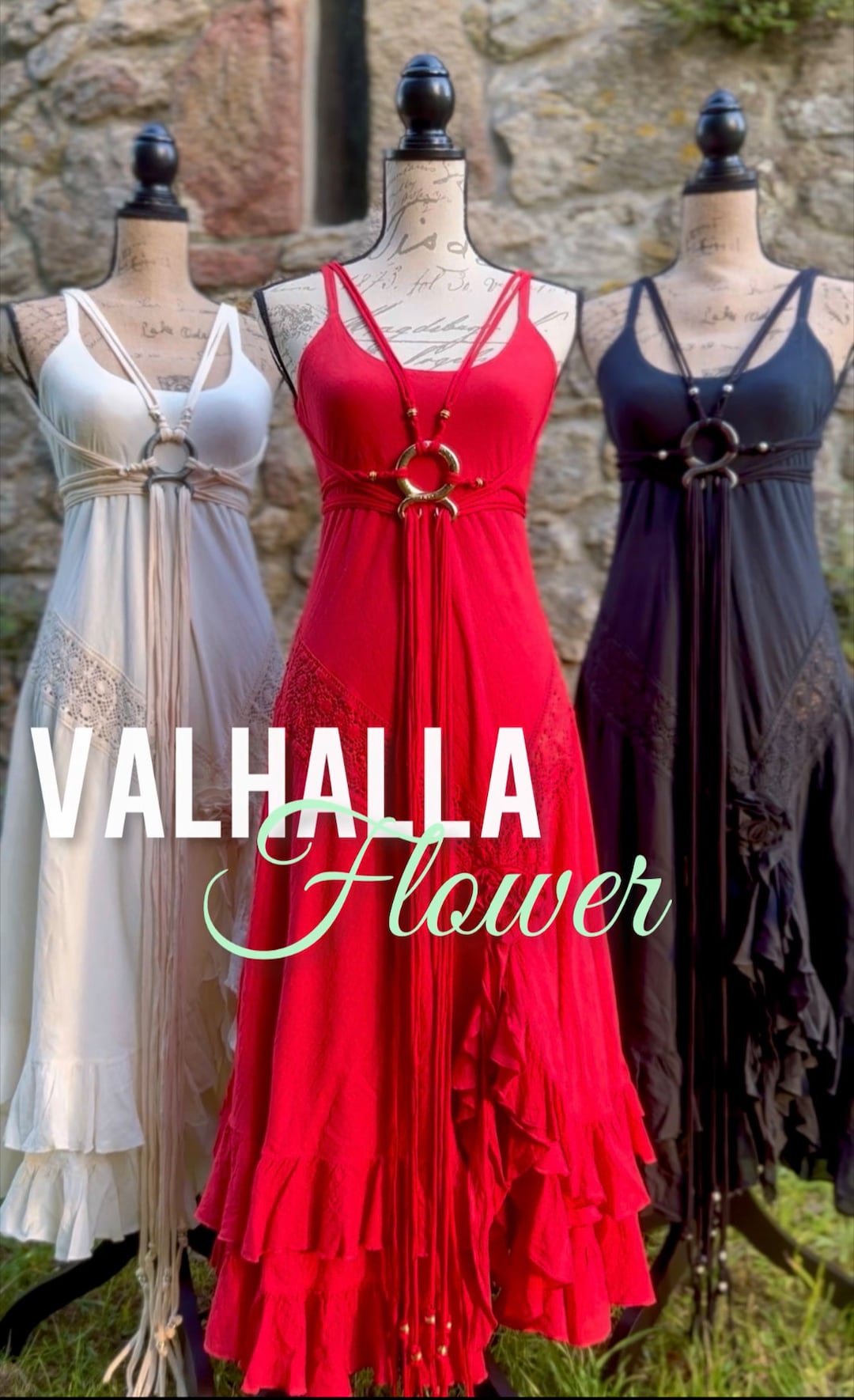 Valhalla Flower Dress, Norse Dress, Viking Dress, Norse Wedding, Viking ...