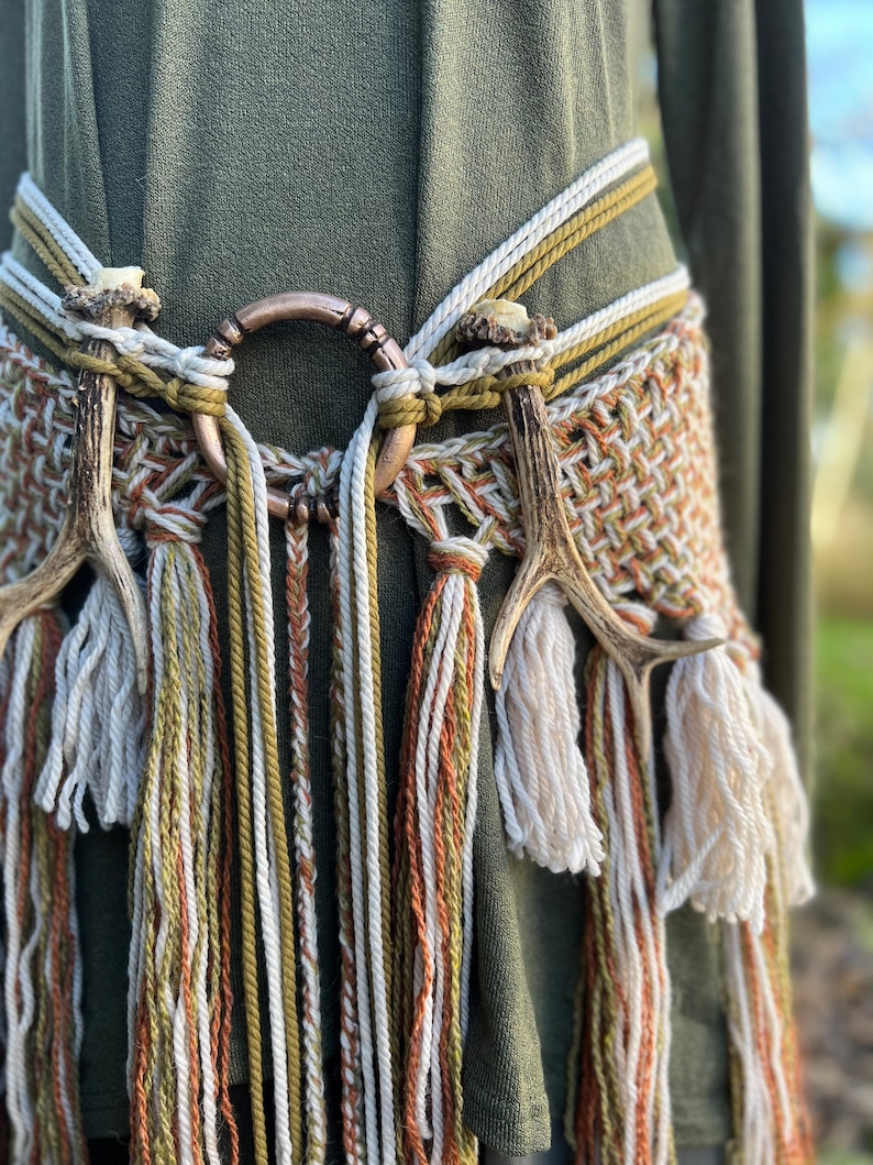 Voluspa Norse Belt, Vegan Antler Amulet, Pagan Shaman Costume - Etsy