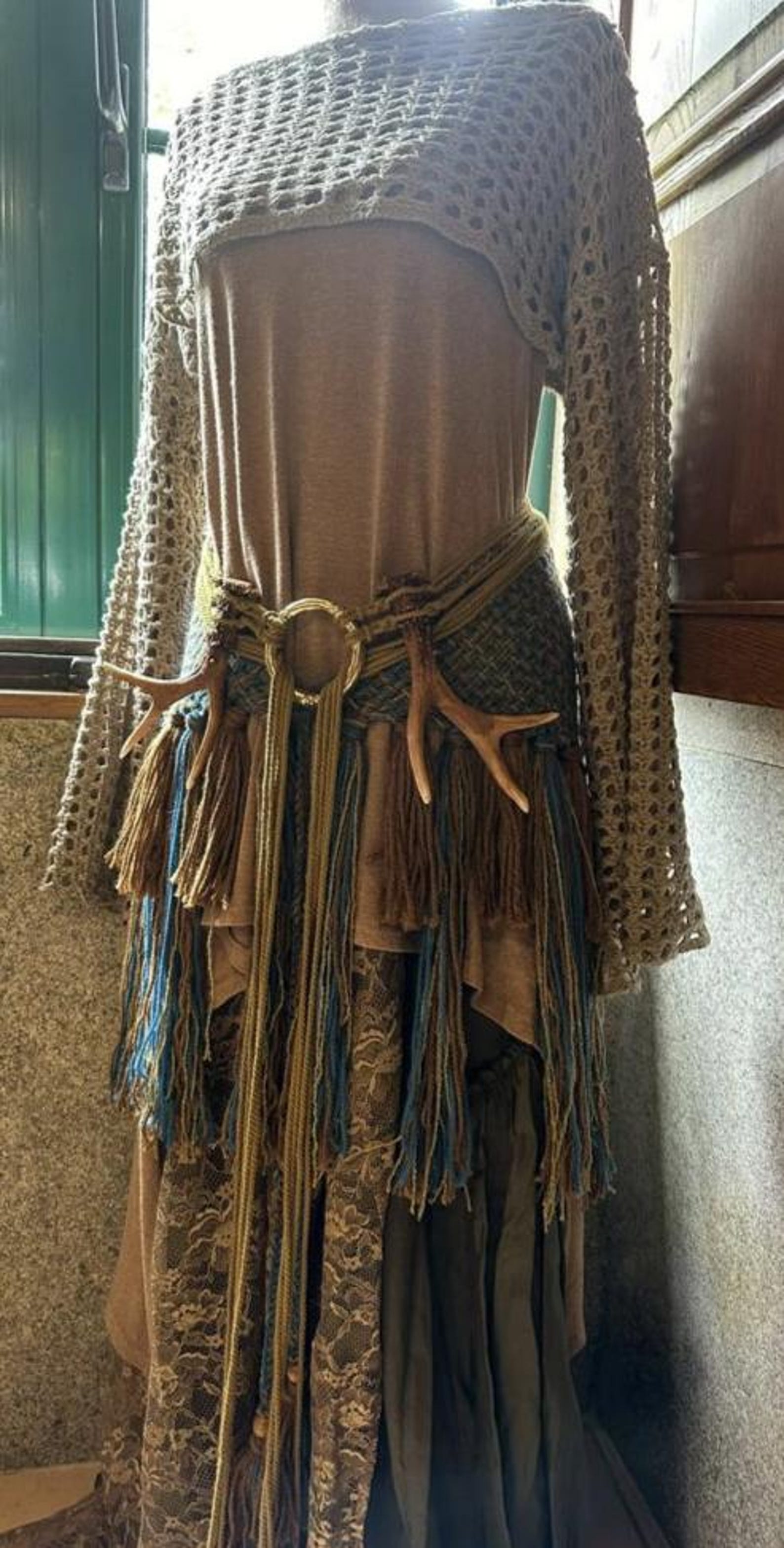 Voluspa Norse Belt, Vegan Antler Amulet, Pagan Shaman Costume - Etsy