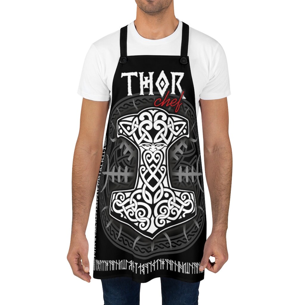 Viking Apron Norse Apron Thor Apron Viking Kitchen Mjolnir | Etsy