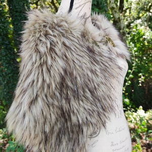 Norse Fur Mantle, Wild Wolf Fur Shoulder, Vegan Fur, Viking Mantle With ...