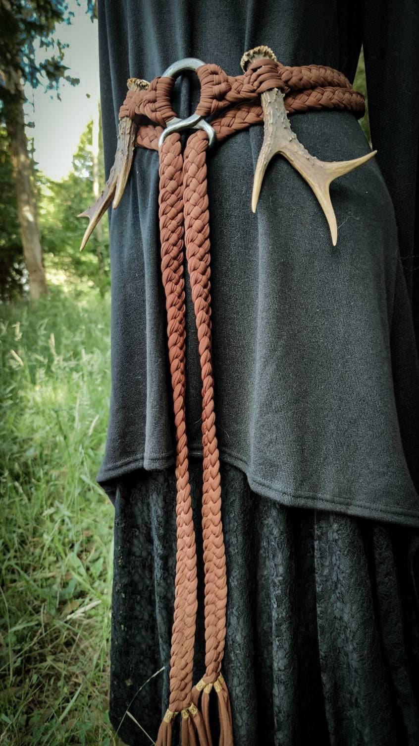 Handwoven Norse Witch Belt: Braided Viking Costume With Deer Antlers - Etsy