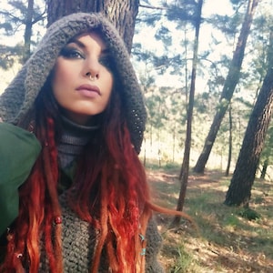 Viking Hood, Medieval Hood, Pagan Hood, Warm Poncho, Viking Wedding ...