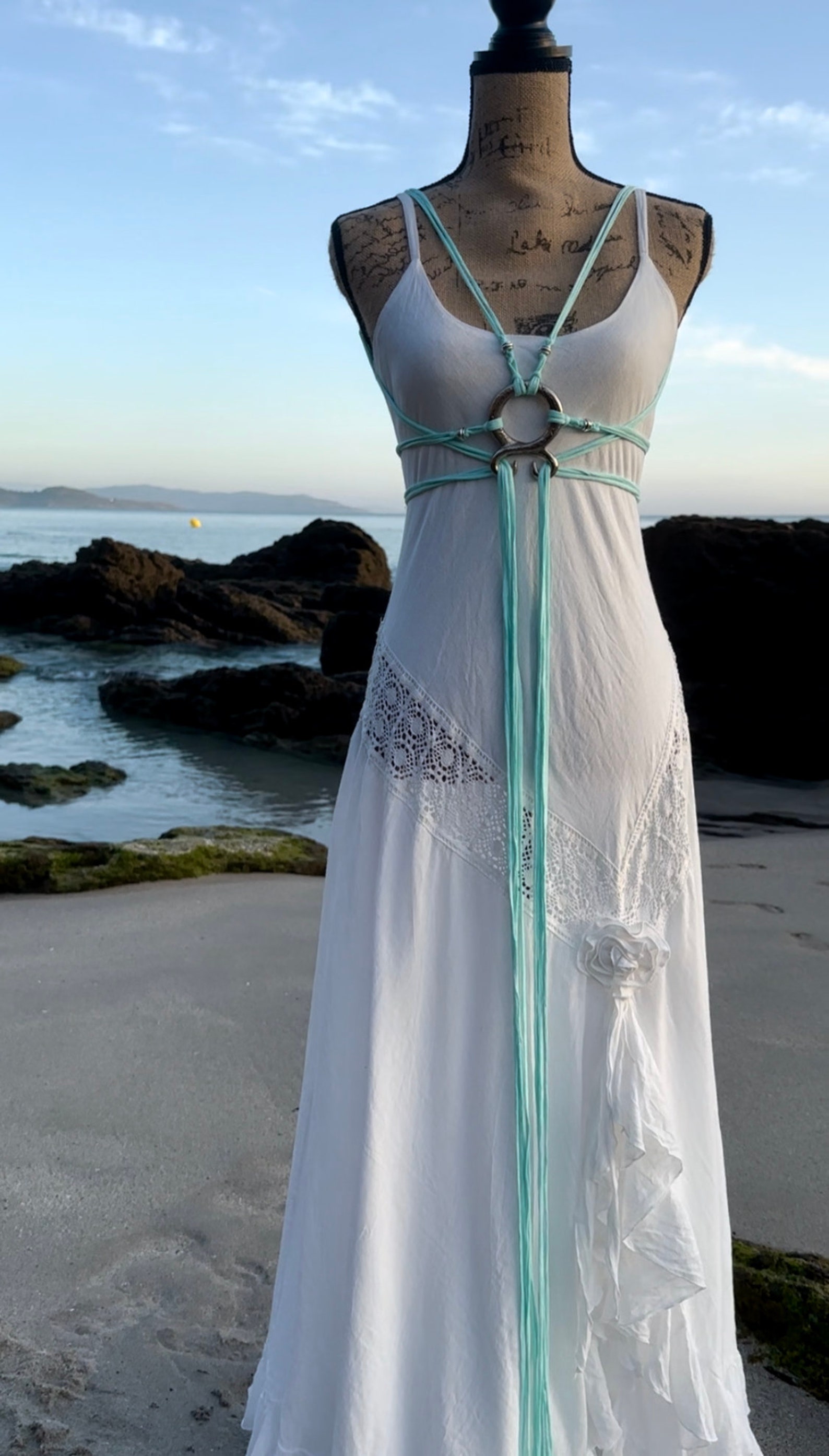 Handmade Organic Cotton Mermaid Wedding Dress, Beach Boho Siren Gown - Etsy