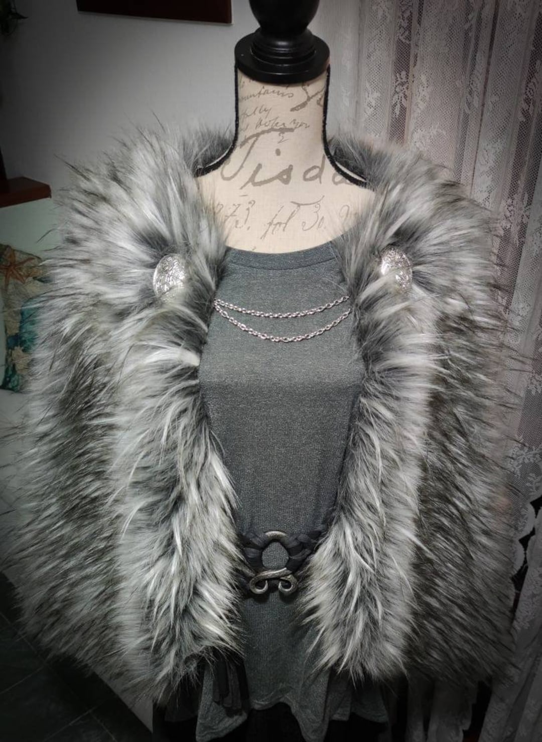 Viking Wedding, NEW Gray Fur Cape, Viking Wedding, Wedding Fur Cloak ...