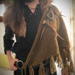 Norse Witch Shawl LARGE SIZE, Viking Wedding Shawl, Medieval Wedding ...