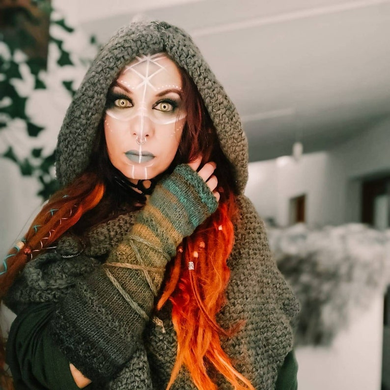Viking Hood Medieval Hood Pagan Hood Warm Poncho Viking | Etsy