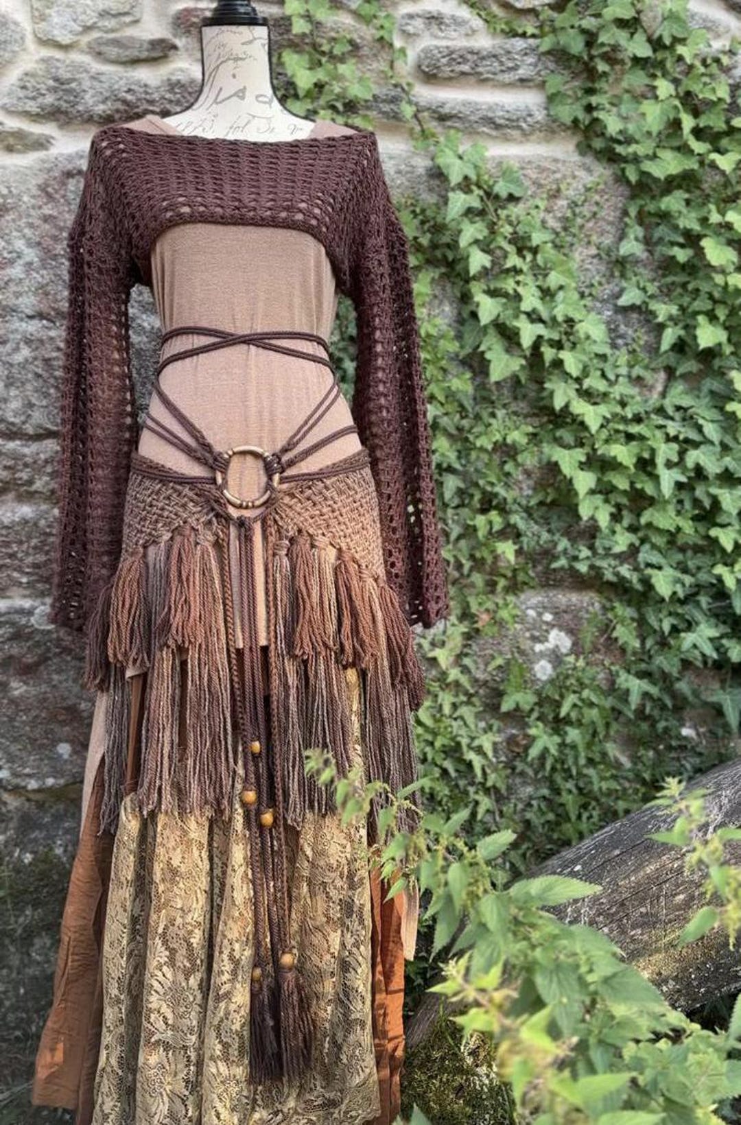 Voluspa Norse Belt, Vegan Antler Amulet, Pagan Shaman Costume - Etsy