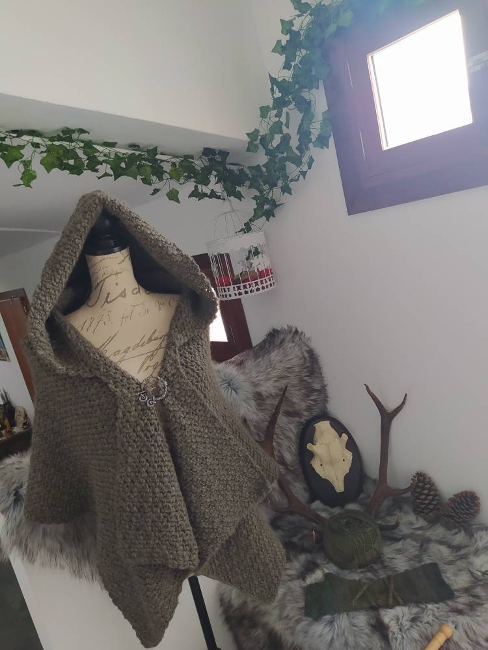 Viking Hood Medieval Hood Pagan Hood Warm Poncho Viking | Etsy