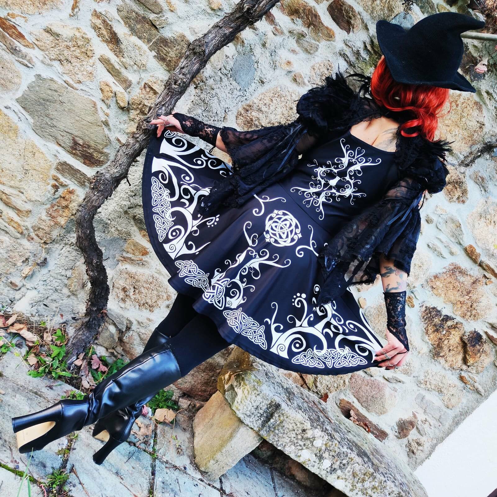 Pentagram Witch Dress: Celtic Pagan Goth Skater Dress - Etsy