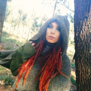Viking Hood, Medieval Hood, Pagan Hood, Warm Poncho, Viking Wedding ...