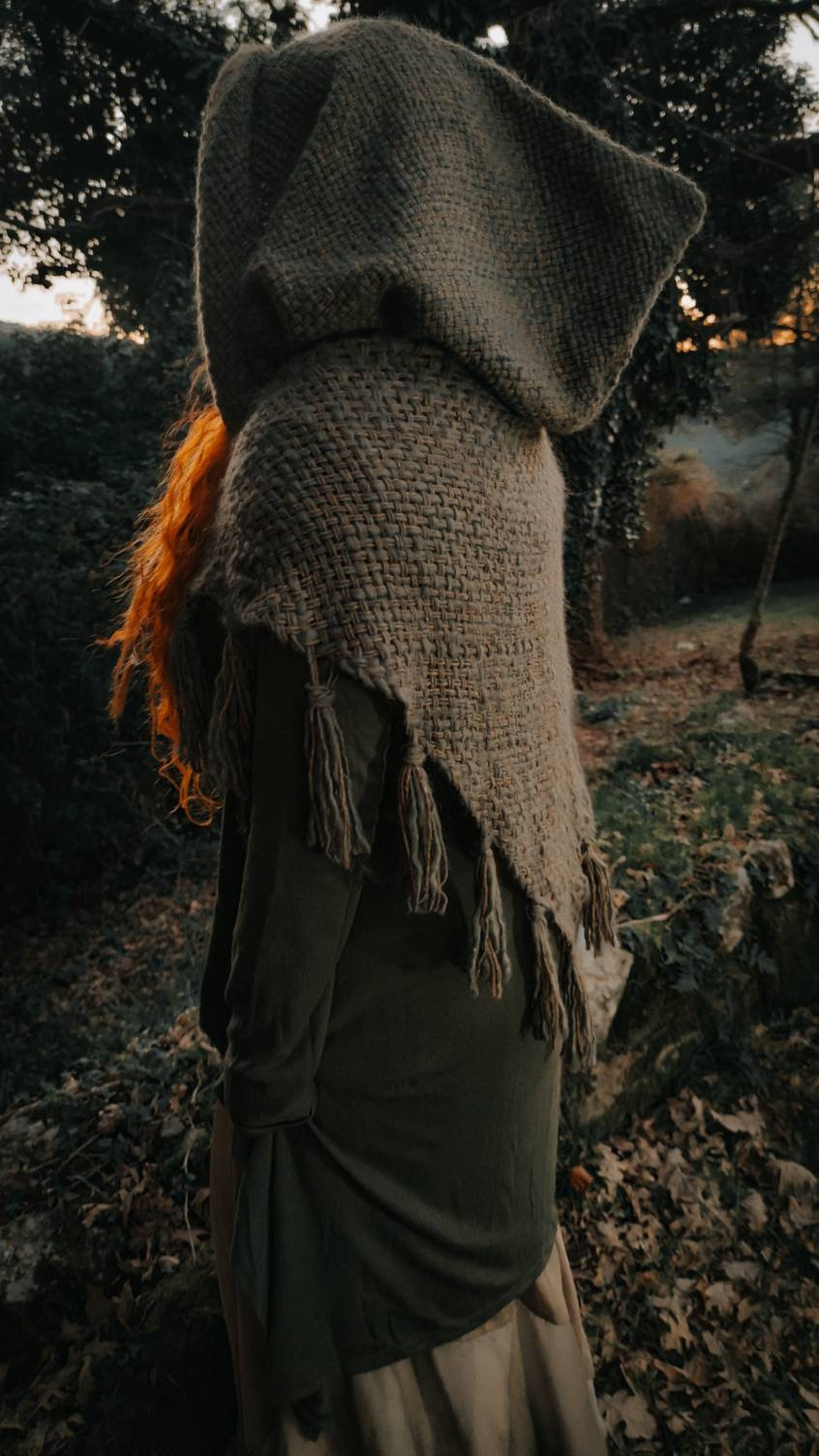 Viking Hood, Norse Hood, Forest Witch Hood, Handwoven Hood, Big Sized ...