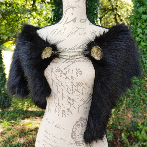 Black Fur Cloak Viking - Etsy