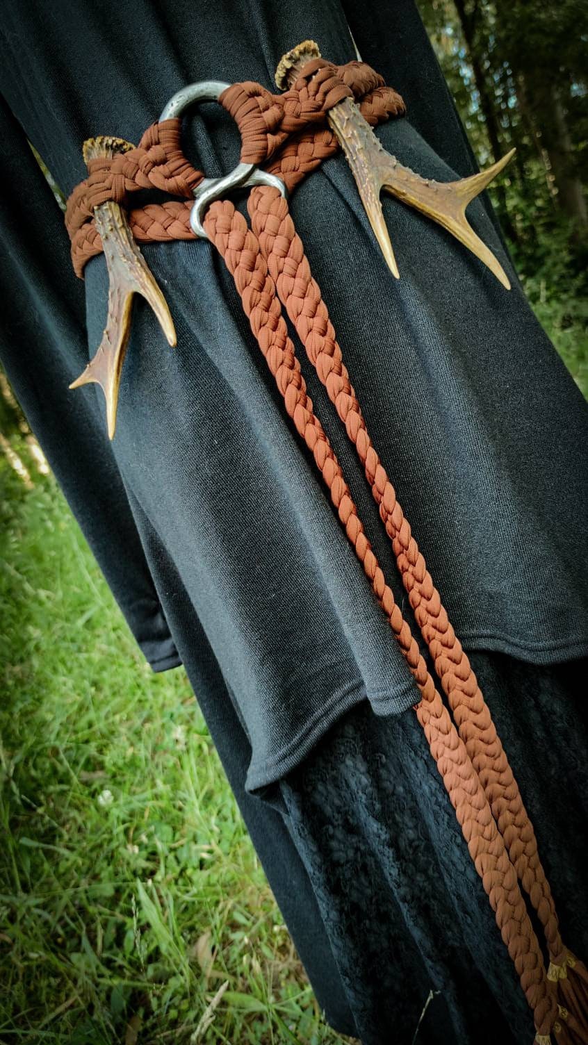 Handwoven Norse Witch Belt: Braided Viking Costume With Deer Antlers - Etsy