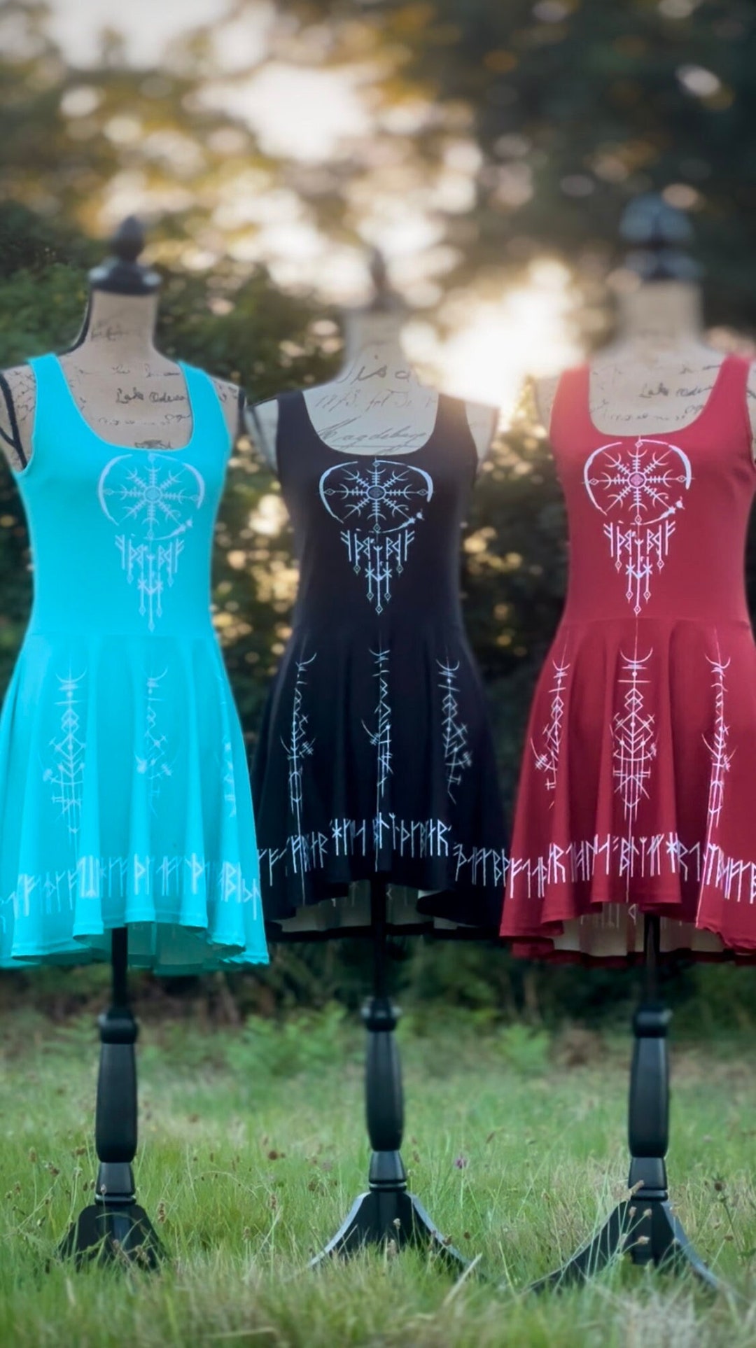 NEW EDITION! Viking Dress, Norse Dress, Viking Amulet Dress, Rune Dress ...