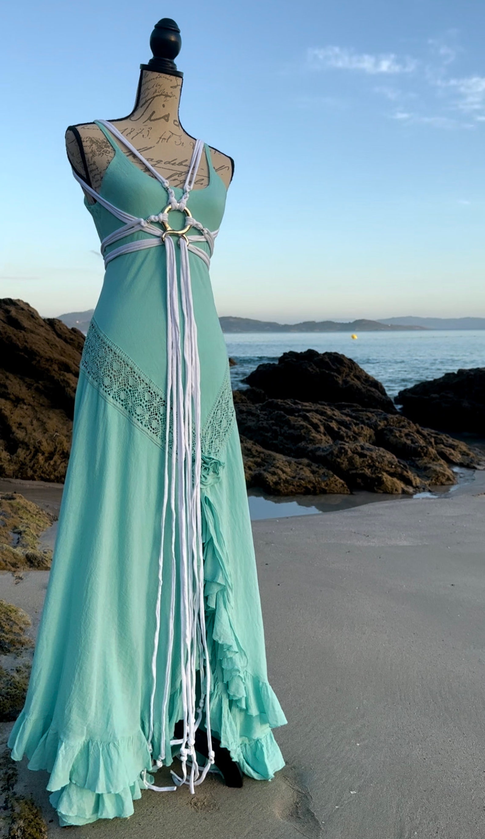 Handmade Organic Cotton Mermaid Wedding Dress, Beach Boho Siren Gown - Etsy