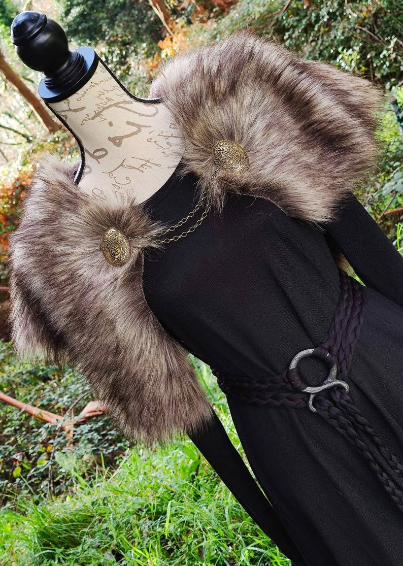 BACK IN STOCK Viking Wedding Shoulder Fur Mantle Celtic | Etsy