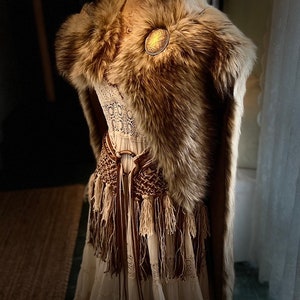 Custom Viking Fur Cloak With Brooches, Norse Wedding Mantle - Etsy