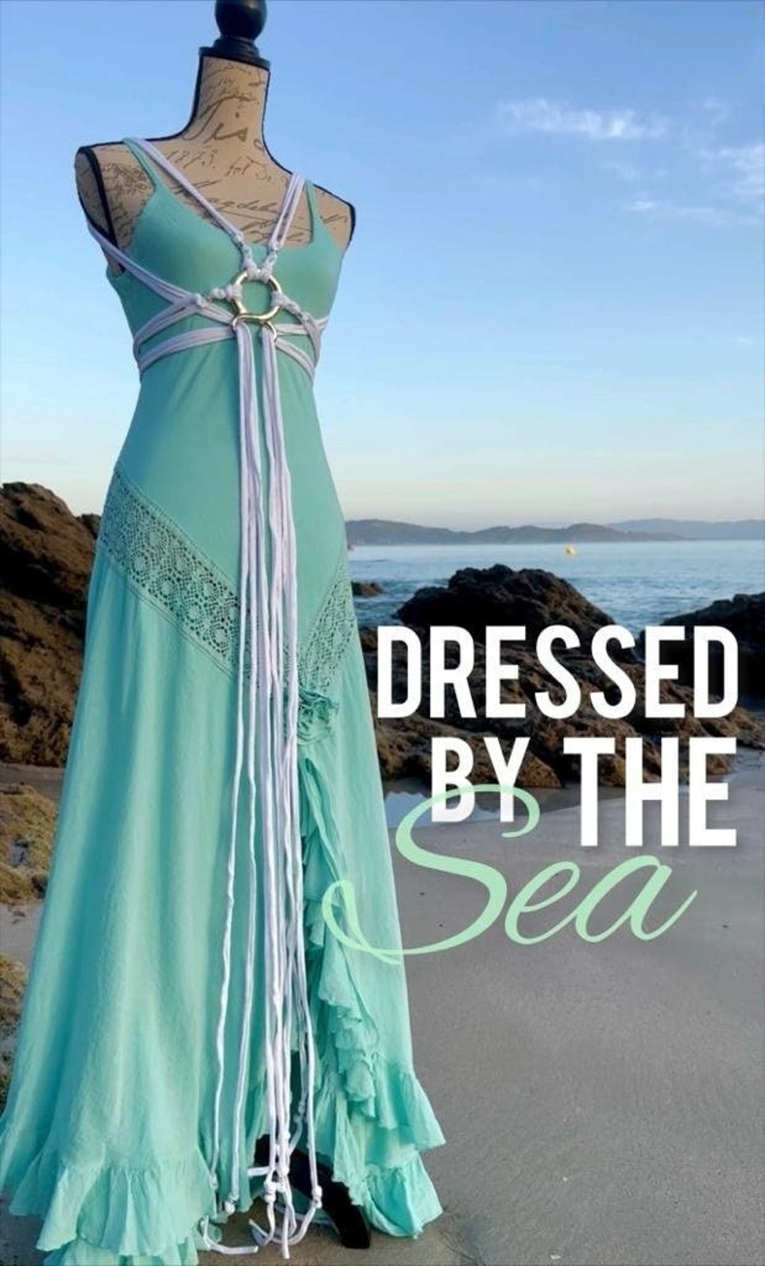 Handmade Organic Cotton Mermaid Wedding Dress, Beach Boho Siren Gown - Etsy