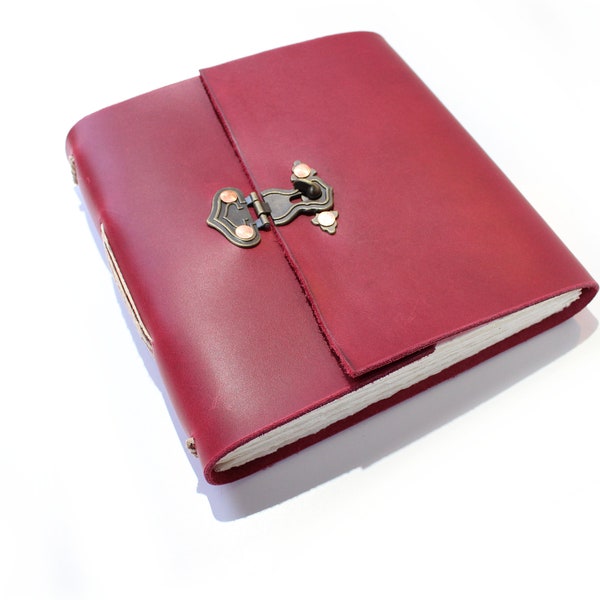 Red Leather Journal - Etsy