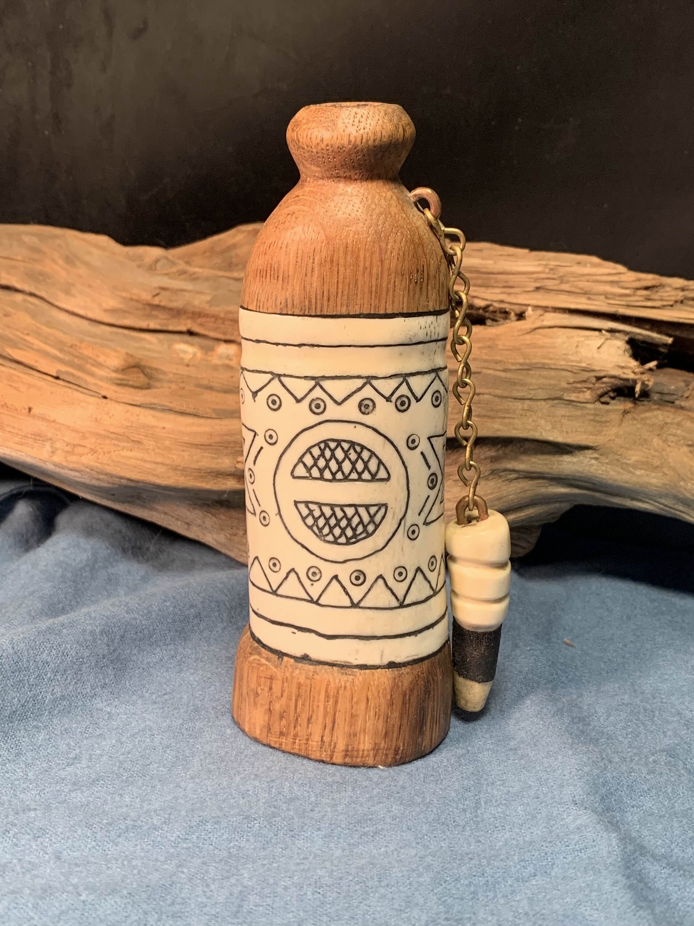 Medieval Norse Style Salt Flask, Bushcraft, Carved Wood Bone and Antler ...