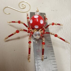 Steampunk Beaded Red/white Dimpled Spider - Etsy