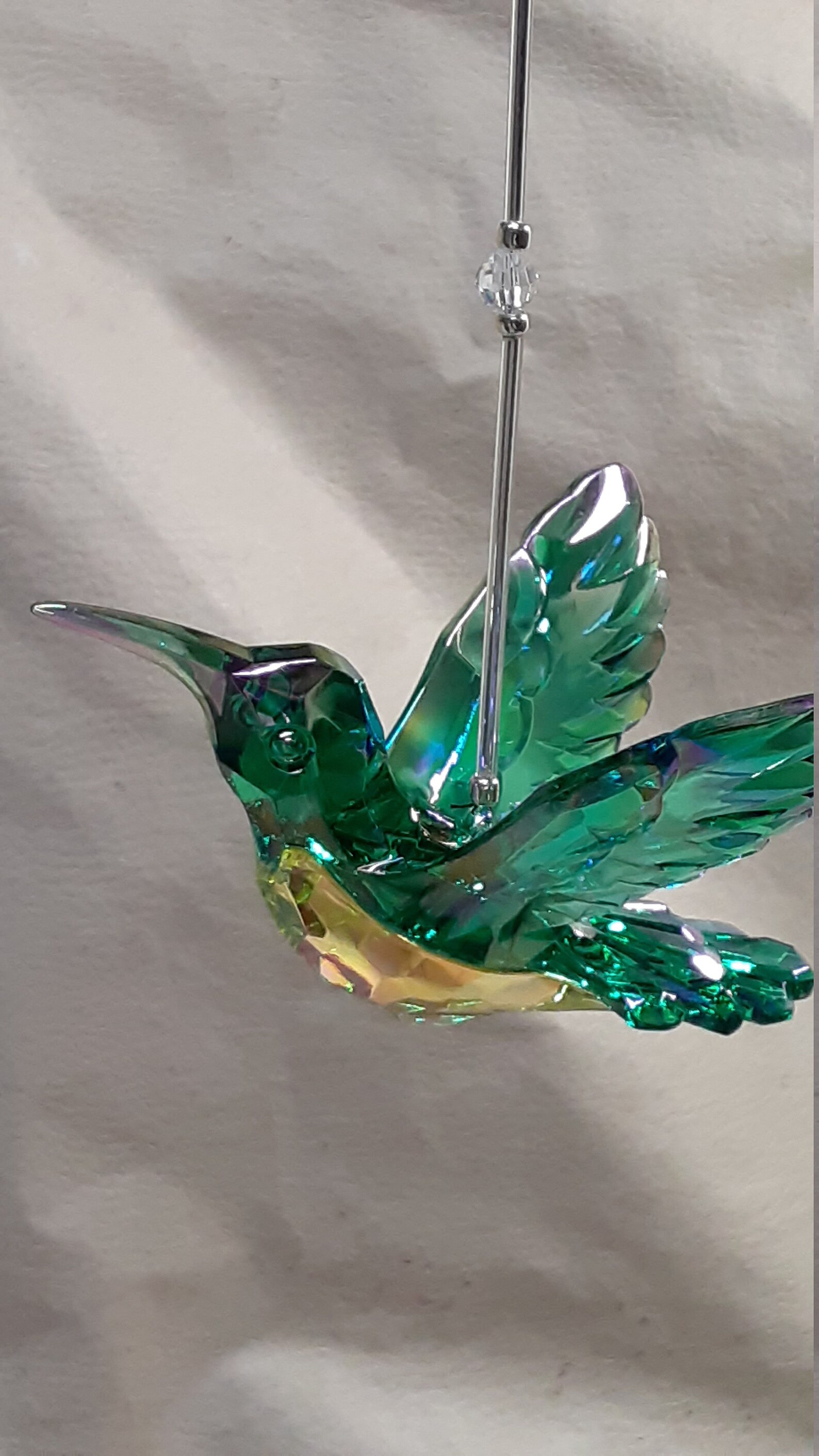 Silver Themed Acrylic Crystal Hummingbird Sun Catcher With - Etsy