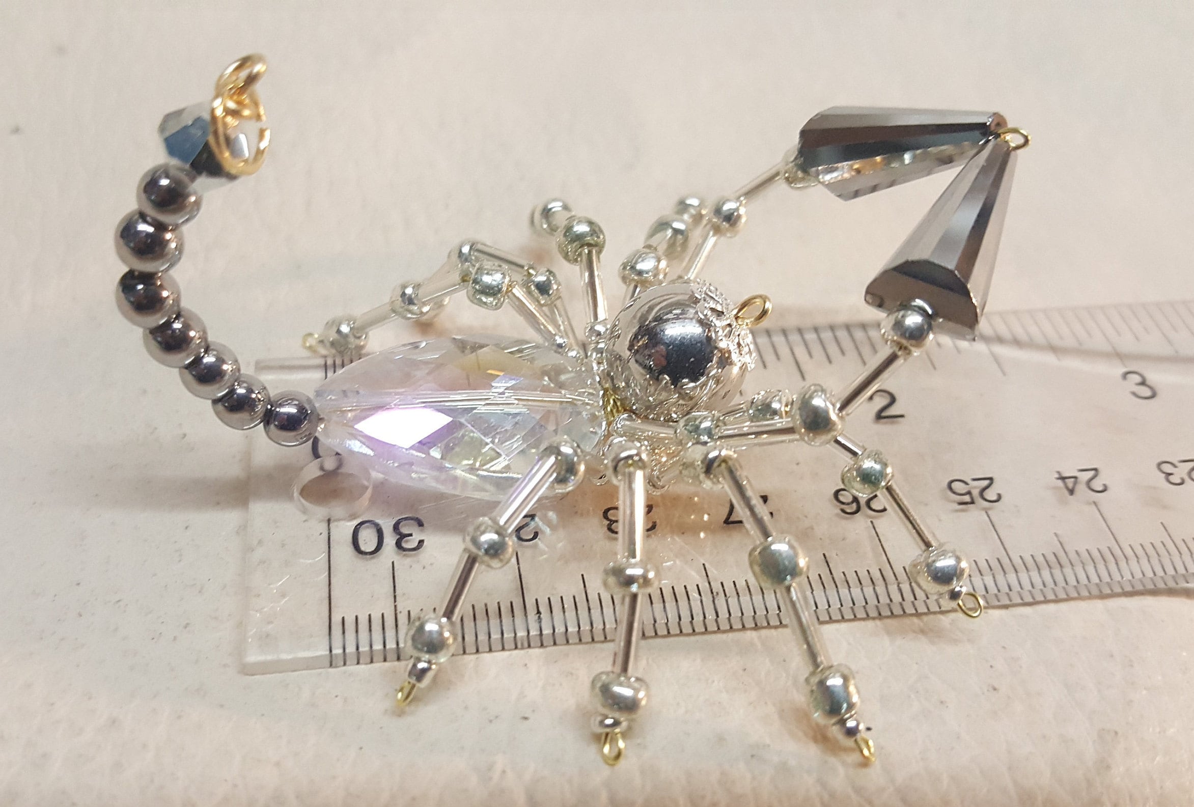 Steampunk Beaded Pewter Scorpion
