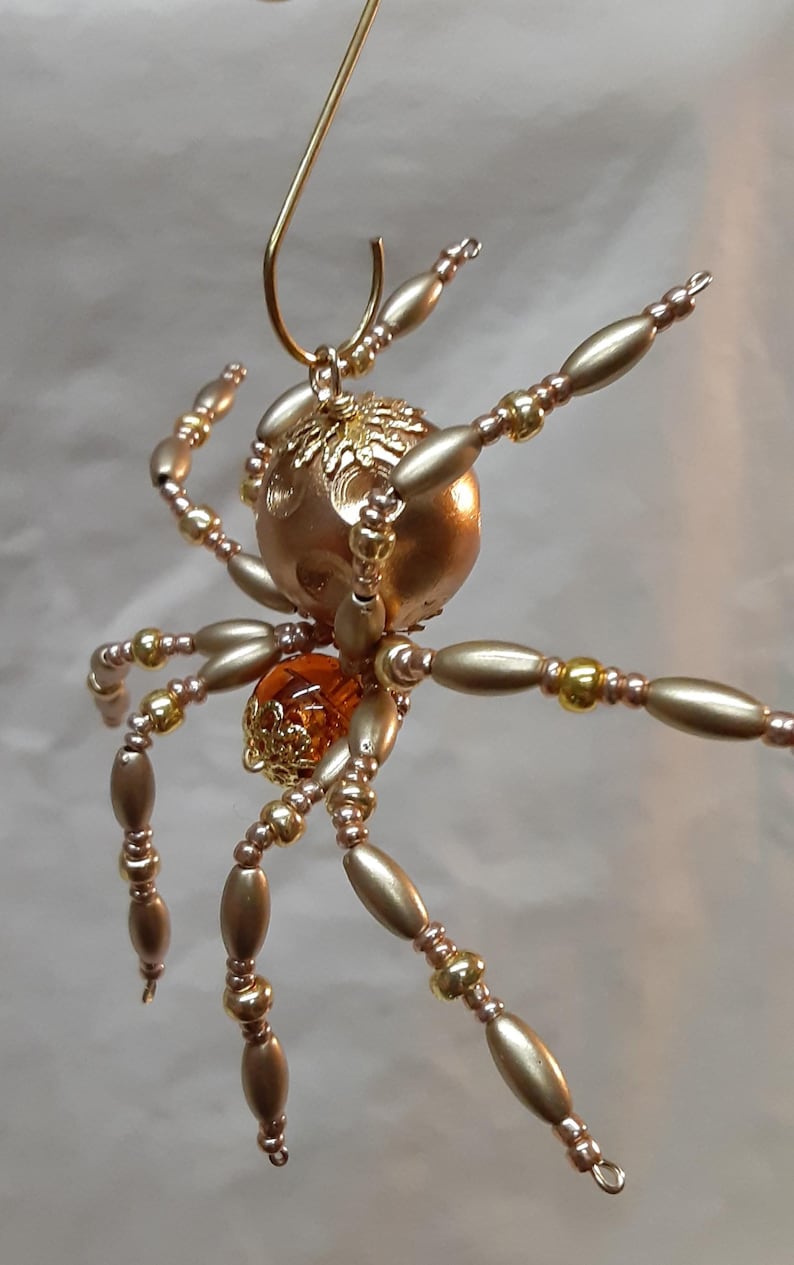 Steampunk Beaded Gold Dimpled Spider - Etsy