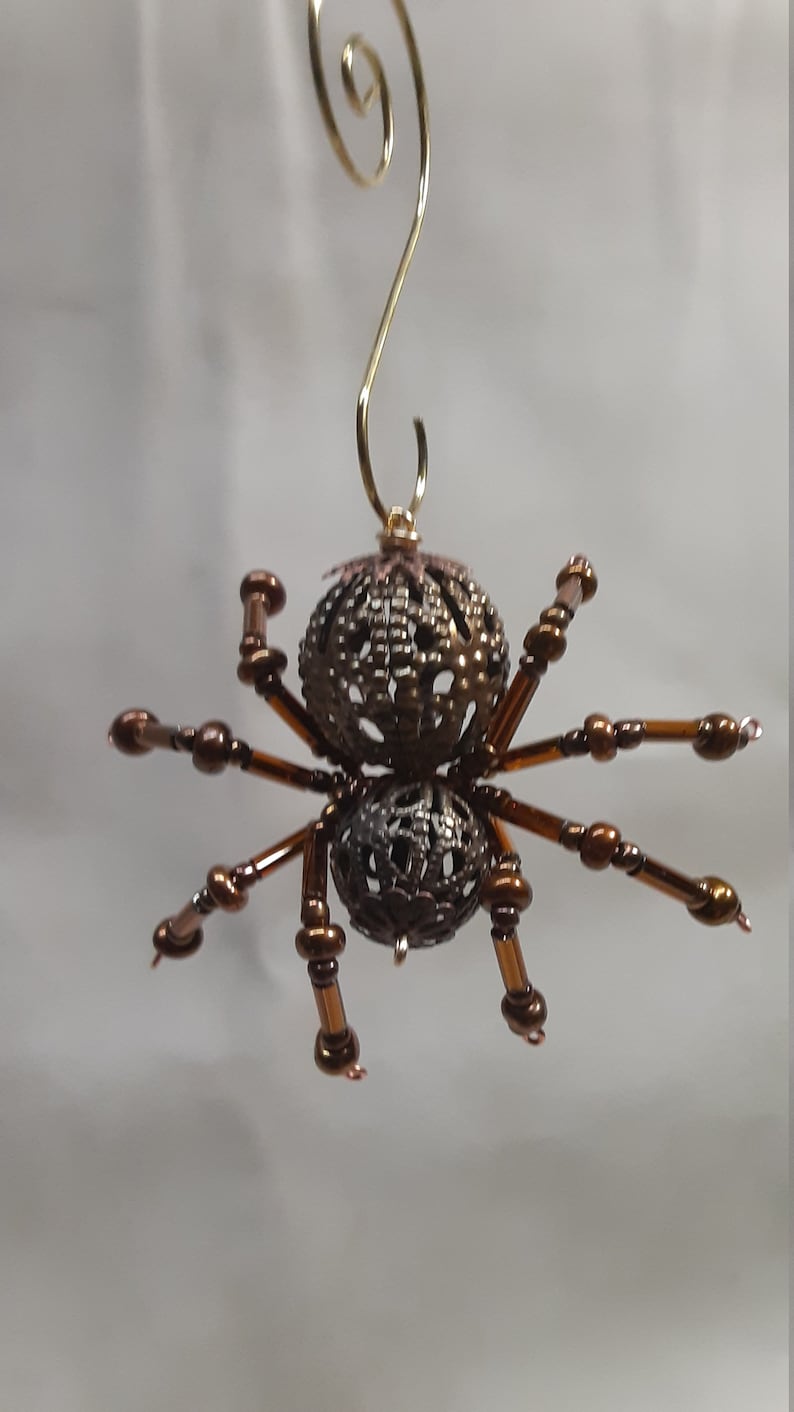 Small Steampunk Metal Beaded Spider - Etsy
