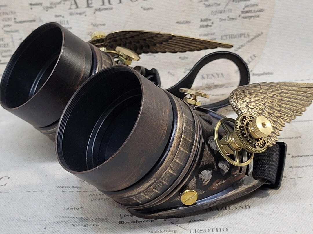 Steampunk Style Brown/gold Angel Wing/valkyrie Goggles - Etsy