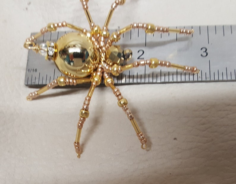 Metallic Steampunk Crystalline Beaded Golden Spider - Etsy