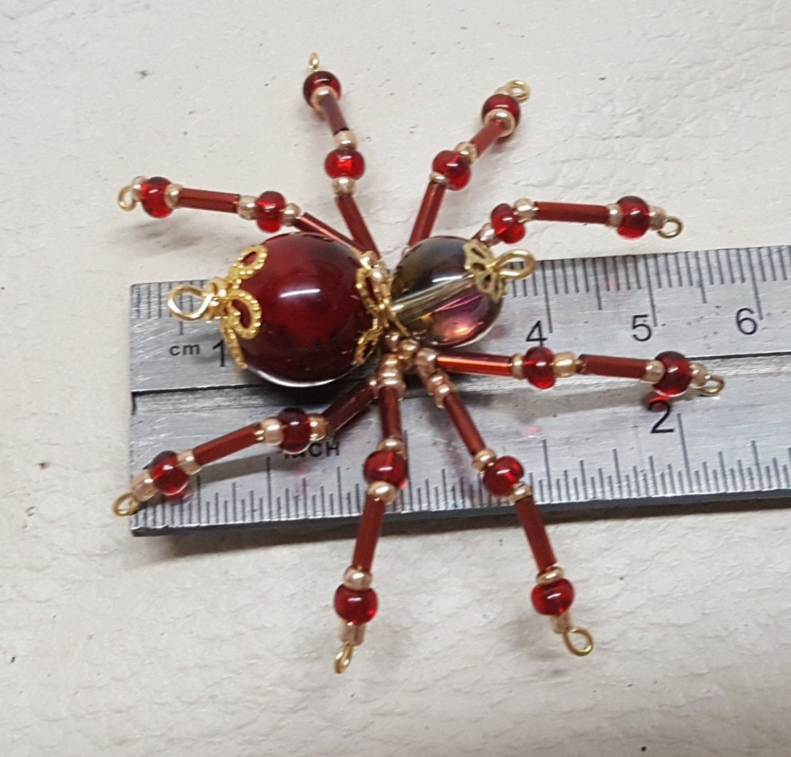 Small Steampunk Beaded Blood Red Spider | Etsy