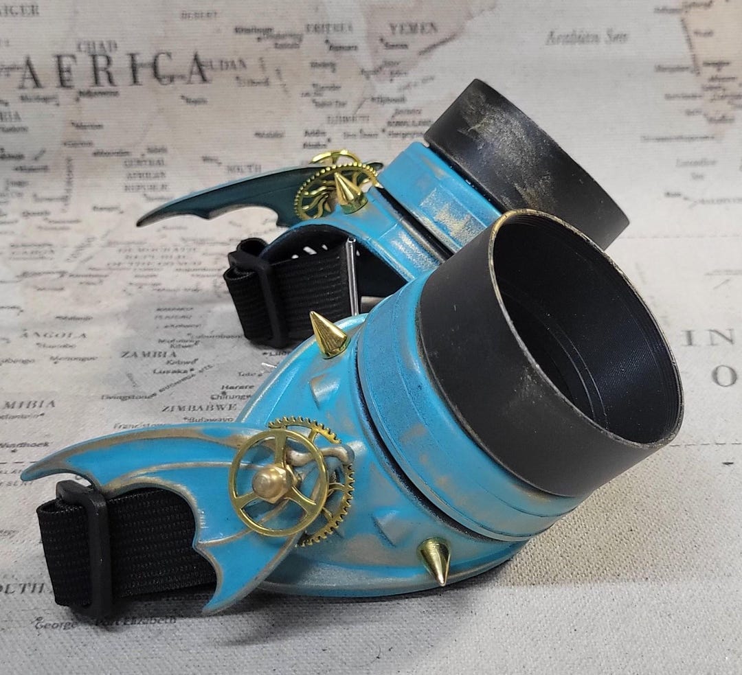 Steampunk Engineer Brass Patina Dragon Wing Goggles - Etsy