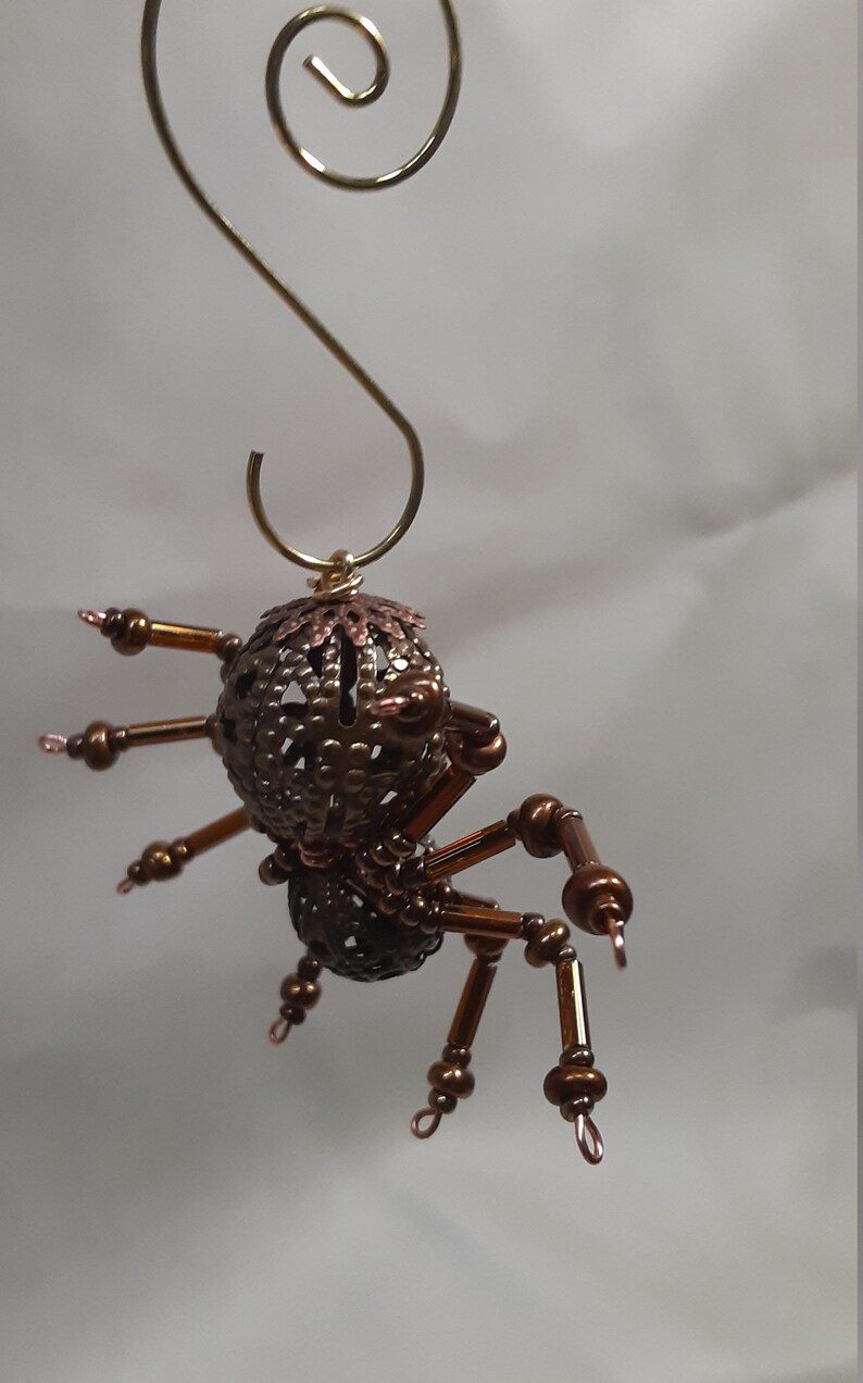 Small Steampunk Metal Beaded Spider - Etsy
