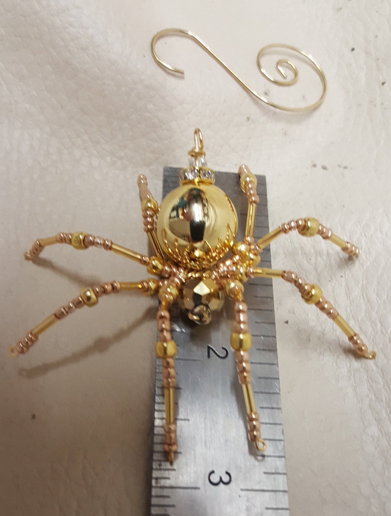 Metallic Steampunk Crystalline Beaded Golden Spider - Etsy