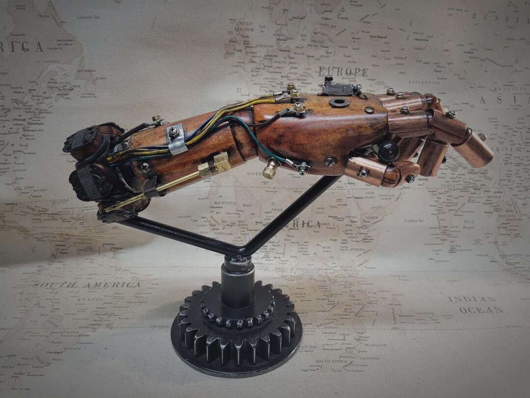 Steampunk Battle Damaged Robotic Android Hand Relic W/table Top Display ...