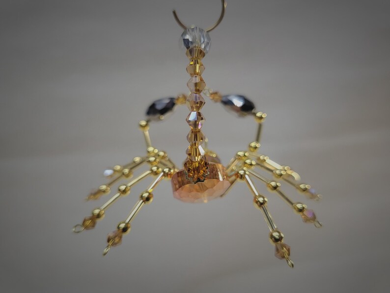 Steampunk Beaded Crystalline Dark Topaz Round Body Scorpion With Gold ...