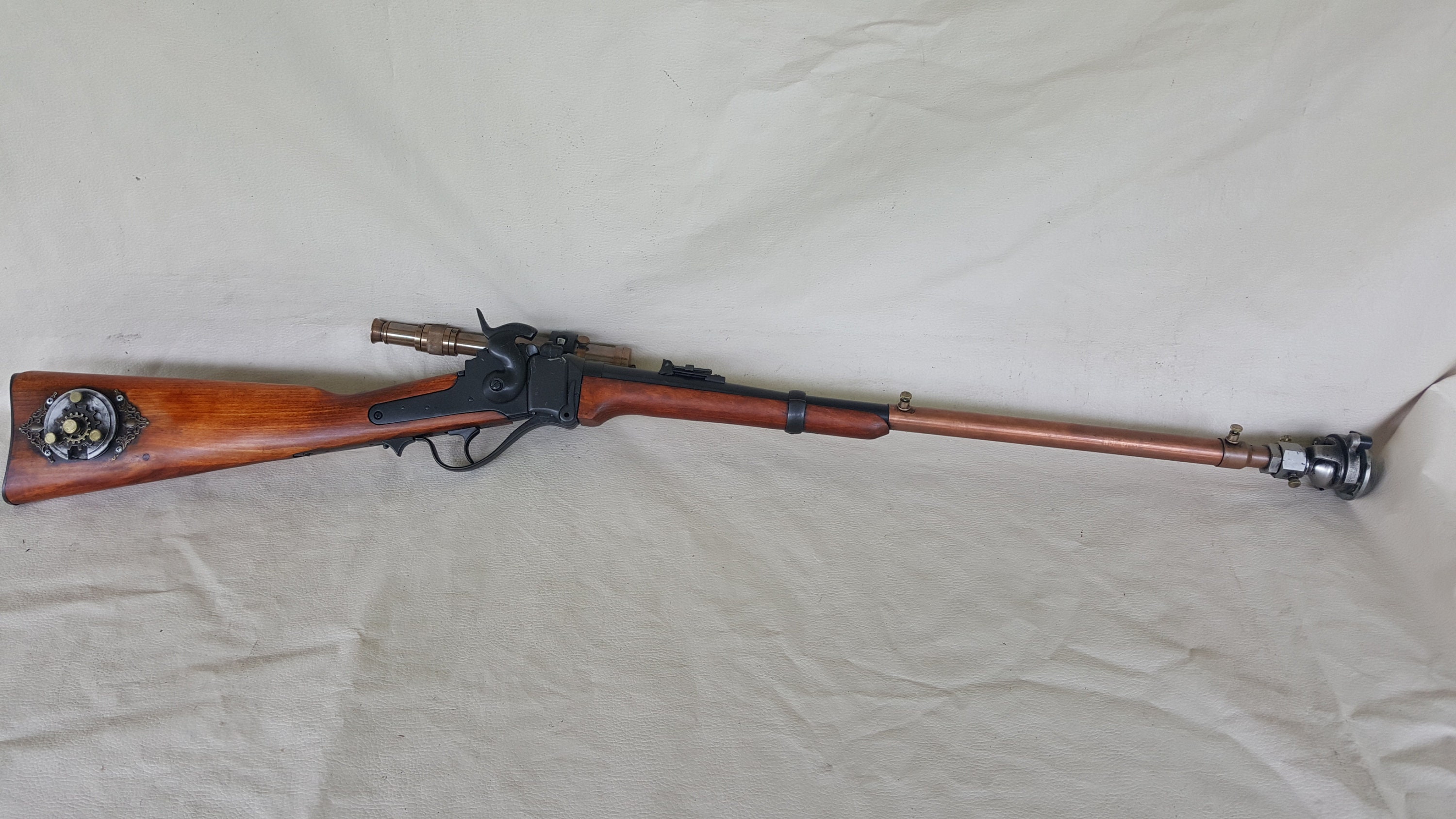 Steampunk Lever Action 1859 Sharps Carbine Sniper Ether Rifle W/Scope