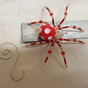 Steampunk Beaded Red/white Dimpled Spider - Etsy