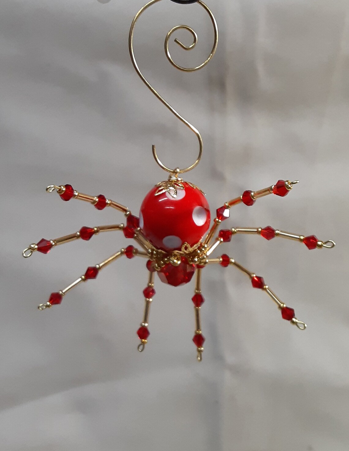Steampunk Crystalline Beaded Red/white Dimpled Spider - Etsy