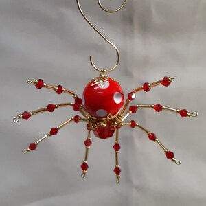 Steampunk Crystalline Beaded Red/white Dimpled Spider - Etsy