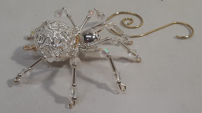 Steampunk Crystalline Silver Metallic Spider - Etsy