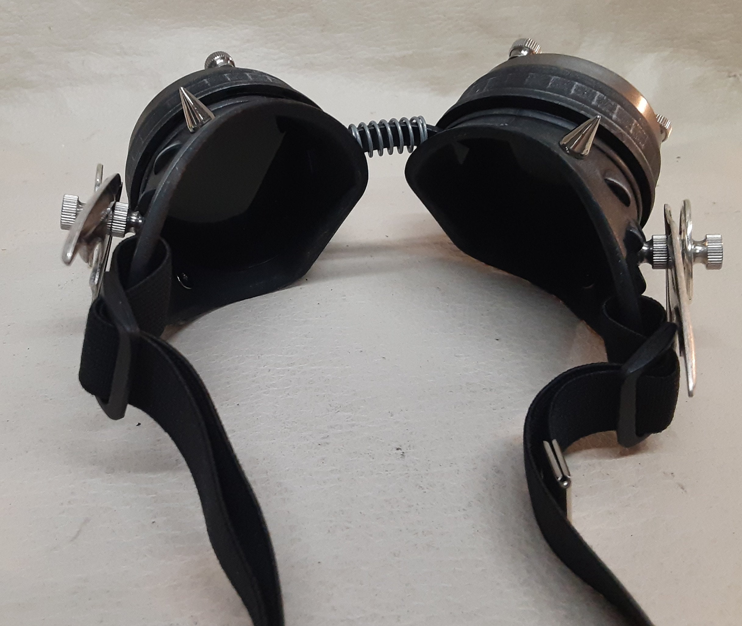 Steampunk Engineer Black Bat Wing Goggles