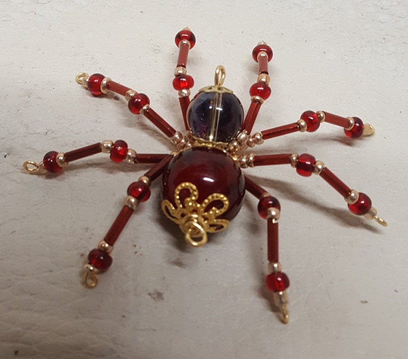 Small Steampunk Beaded Blood Red Spider | Etsy