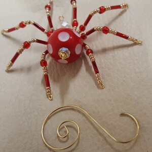 Steampunk Beaded Red/white Dimpled Spider - Etsy