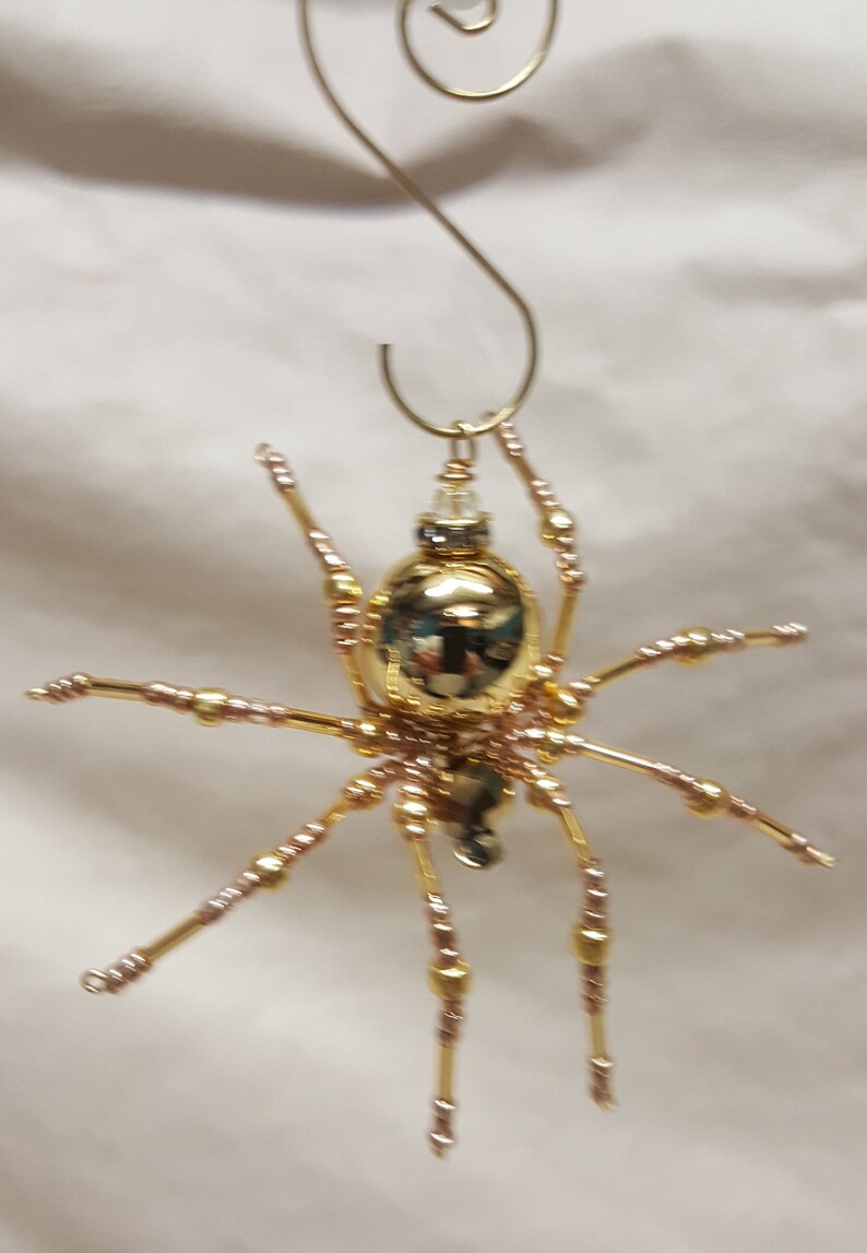 Metallic Steampunk Crystalline Beaded Golden Spider - Etsy